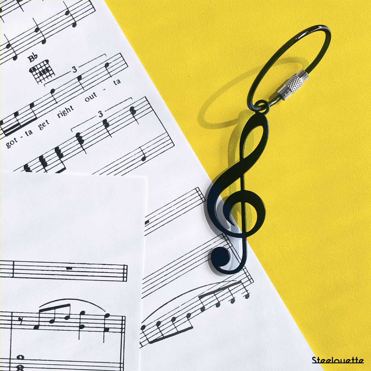 Treble Clef Keychain – Steelouette